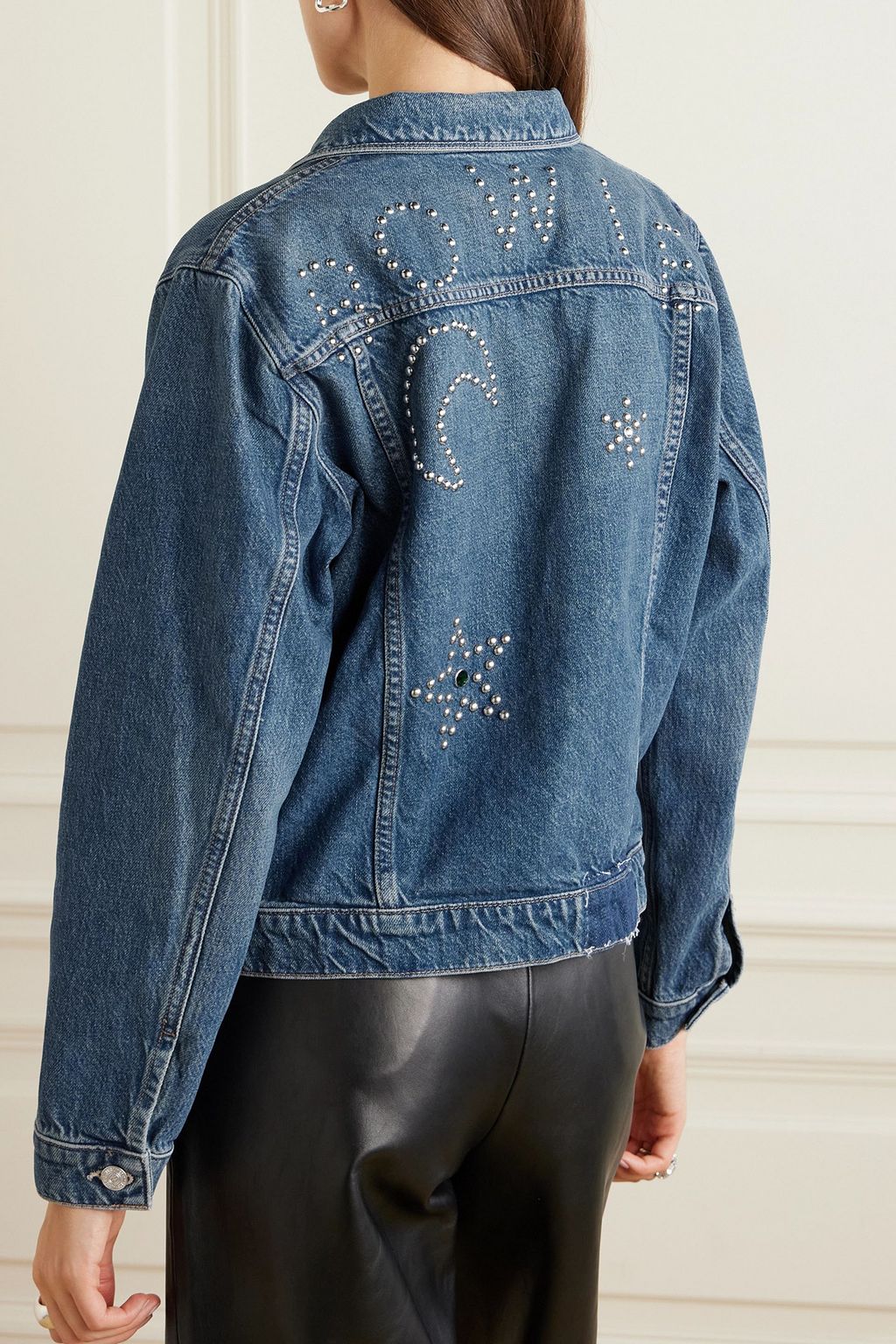 MOTHER + Bowie The Bruiser embellished denim jacket | THE OUTNET