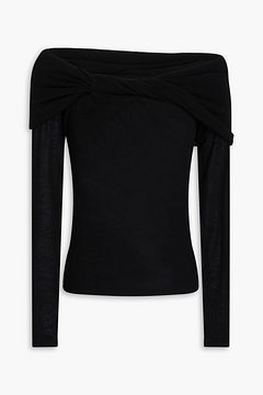 AUTUMN CASHMERE Off-the-shoulder twisted cashmere top | THE OUTNET