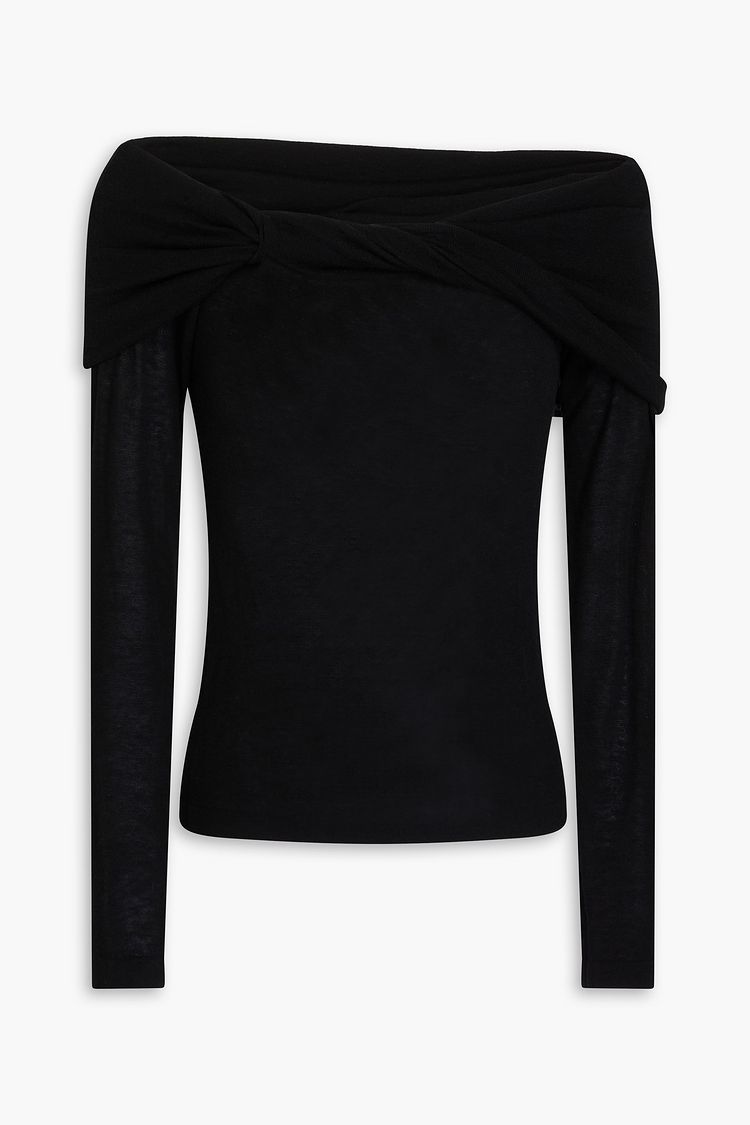 AUTUMN CASHMERE Off-the-shoulder twisted cashmere top | THE OUTNET