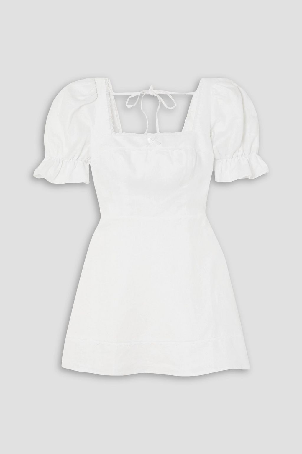 REFORMATION Evianna lace-trimmed linen mini dress | THE OUTNET