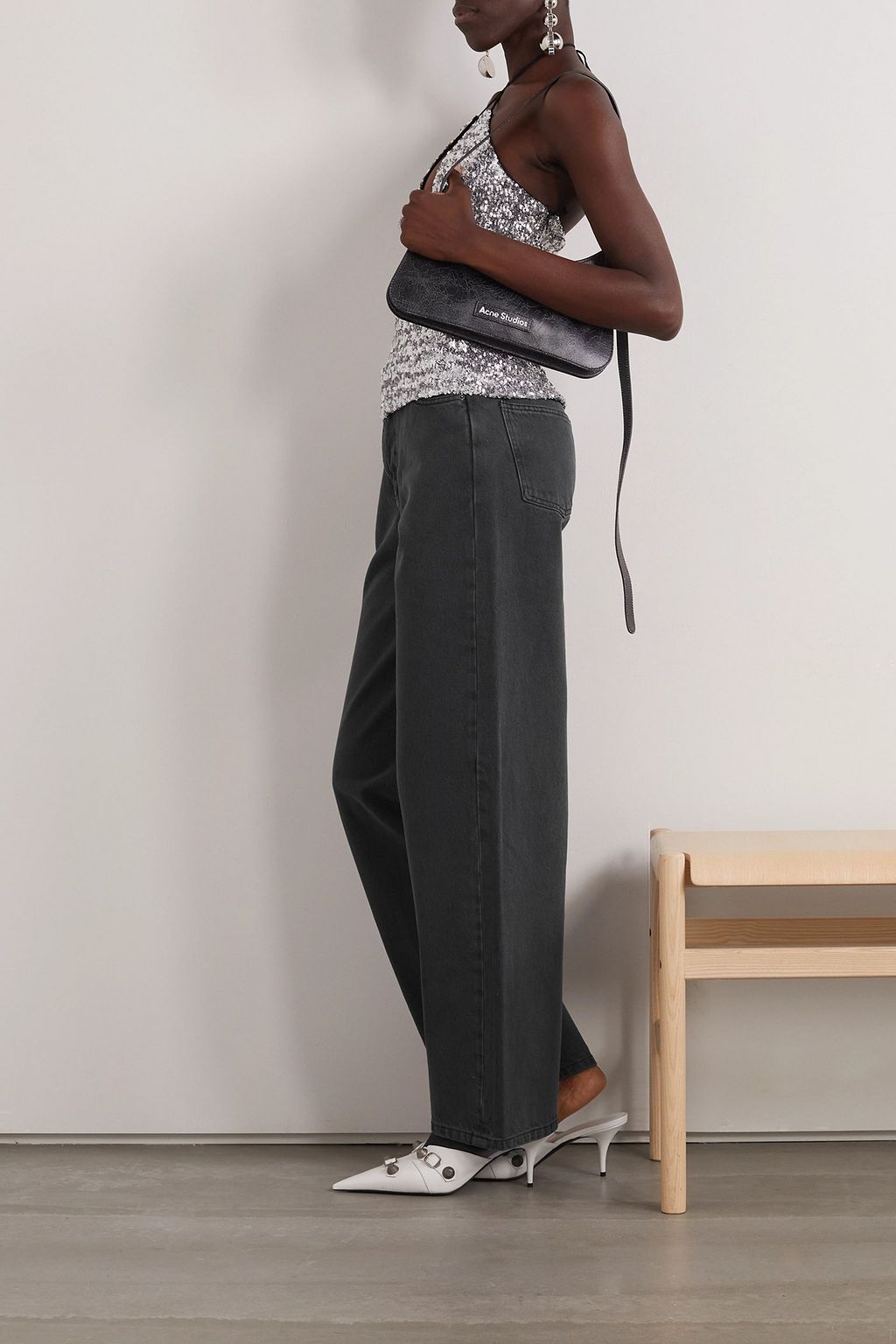 ROTATE BIRGER CHRISTENSEN Dixie crystal-embellished high-rise straight ...