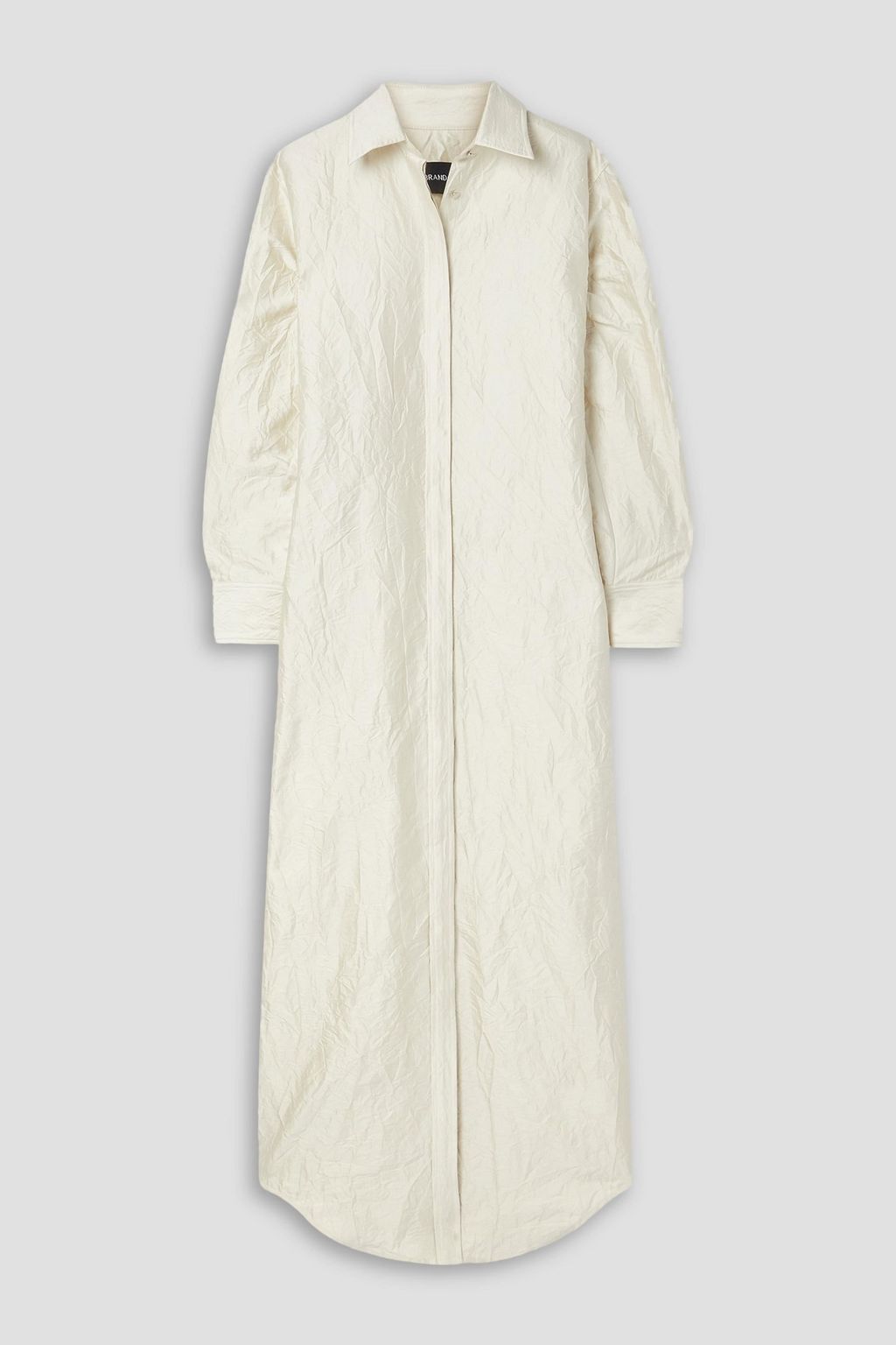 BRANDON MAXWELL The Gabriela crinkled satin-twill maxi shirt dress ...