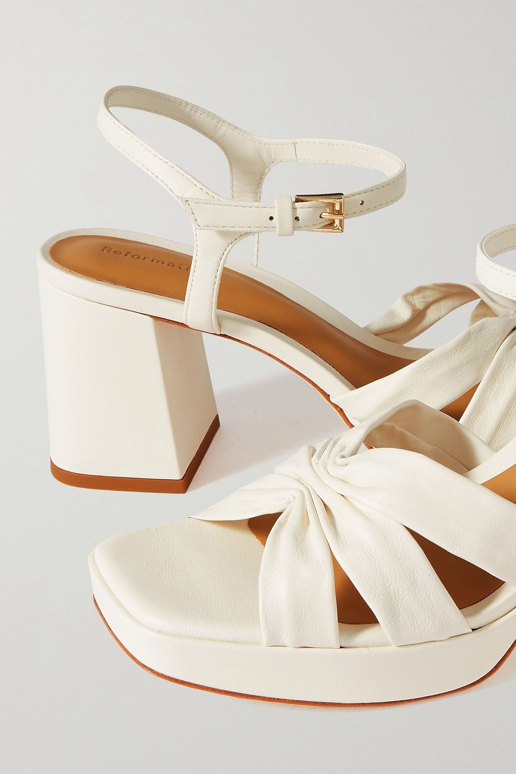REFORMATION Maize gathered leather platform sandals | THE OUTNET