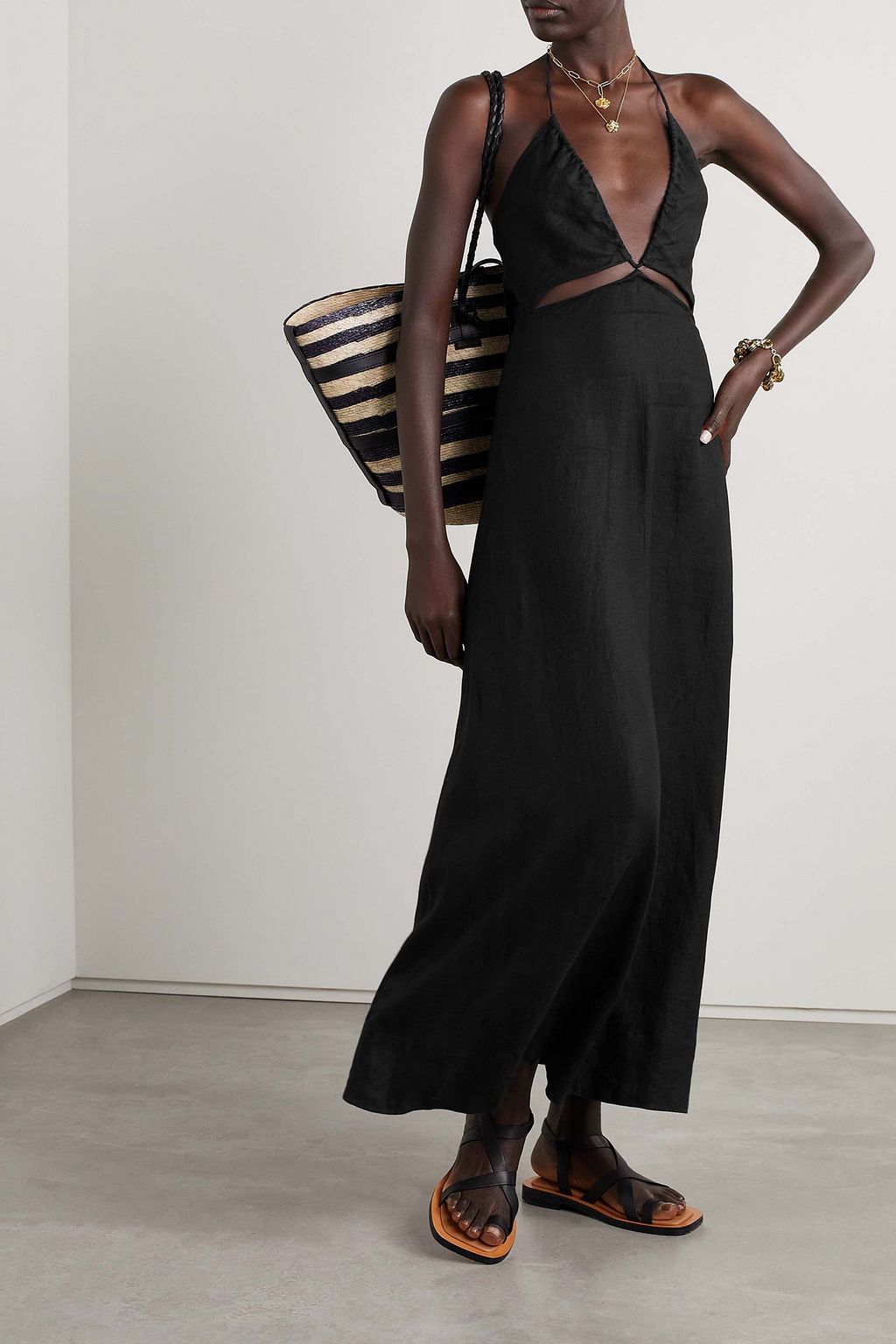 APIECE APART Eli cutout linen halterneck maxi dress | THE OUTNET