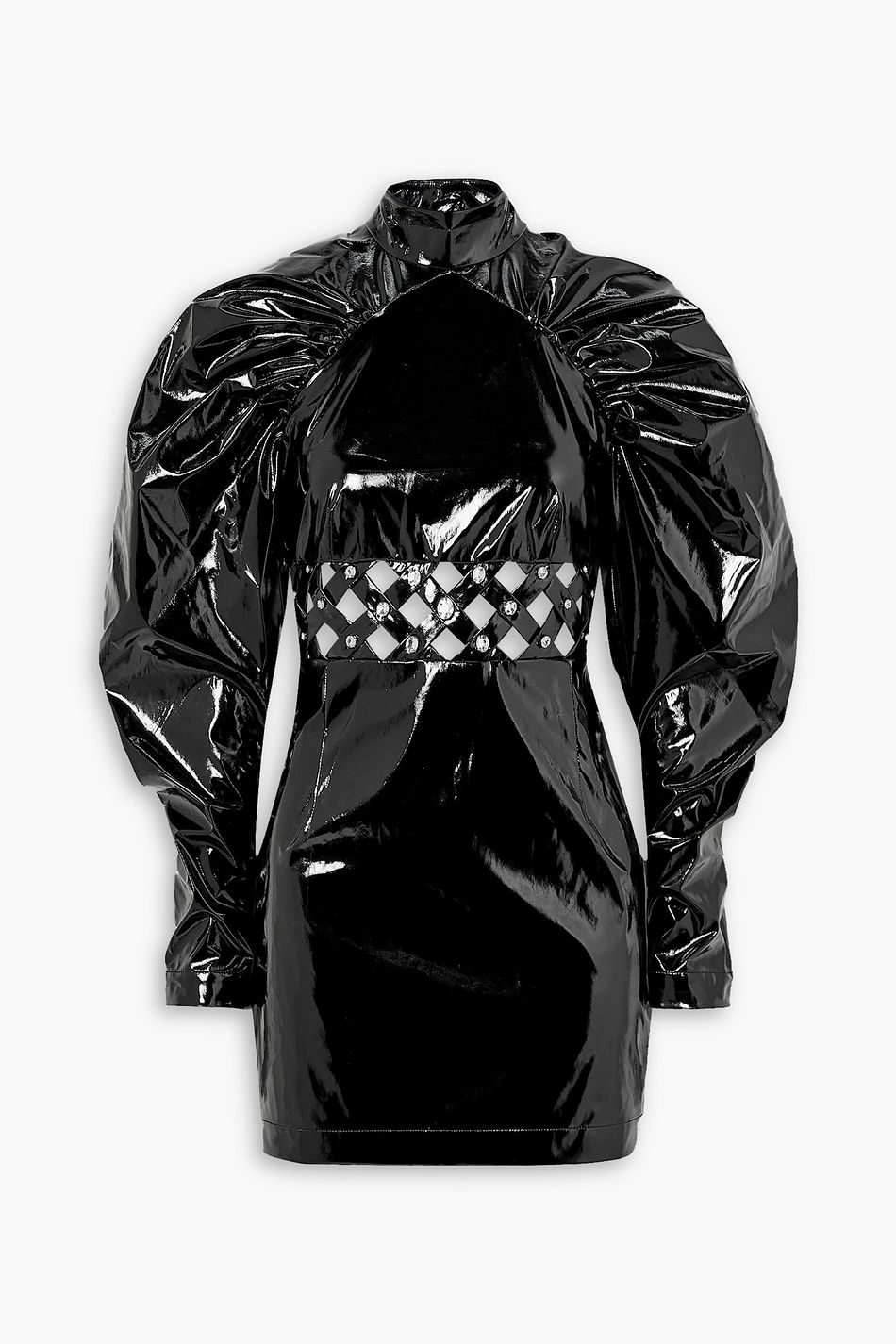 ROTATE BIRGER CHRISTENSEN Kimmy crystal-embellished cutout vinyl mini ...