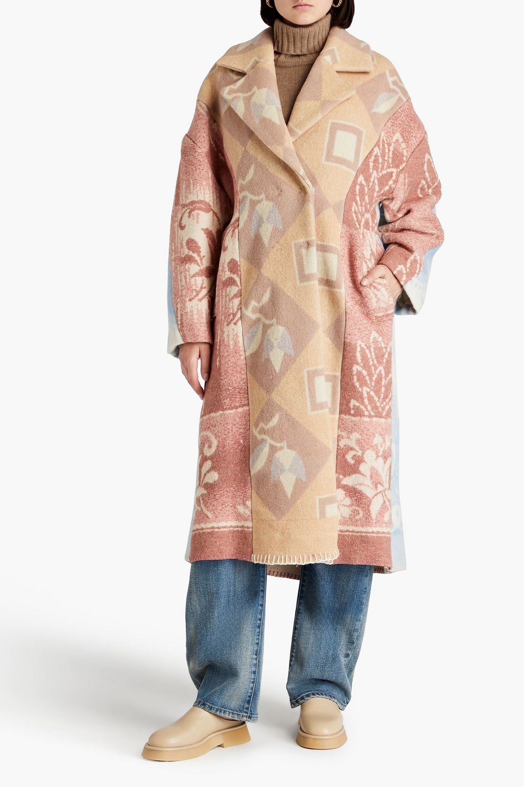 RAVE REVIEW Sally patchwork printed wool coat | THE OUTNET
