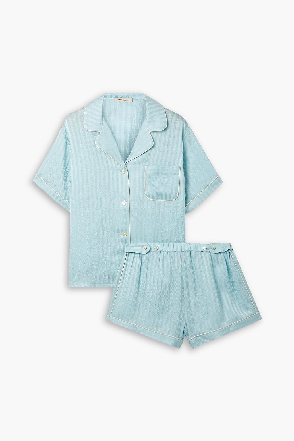 MORGAN LANE Katelyn Fiona striped silk-seersucker pajama set | THE OUTNET