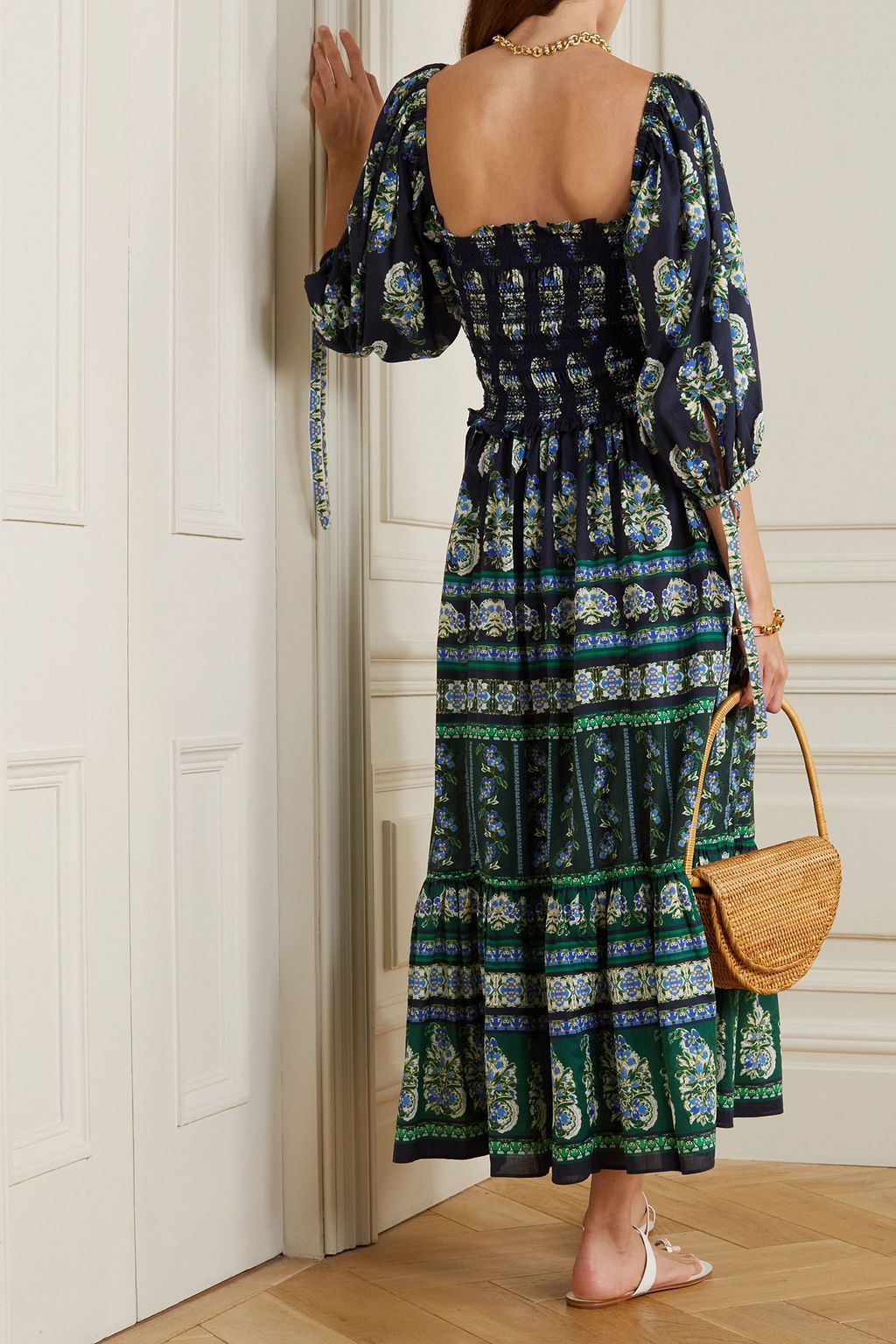 CARA CARA Jazzy shirred printed cotton-voile midi dress | THE OUTNET
