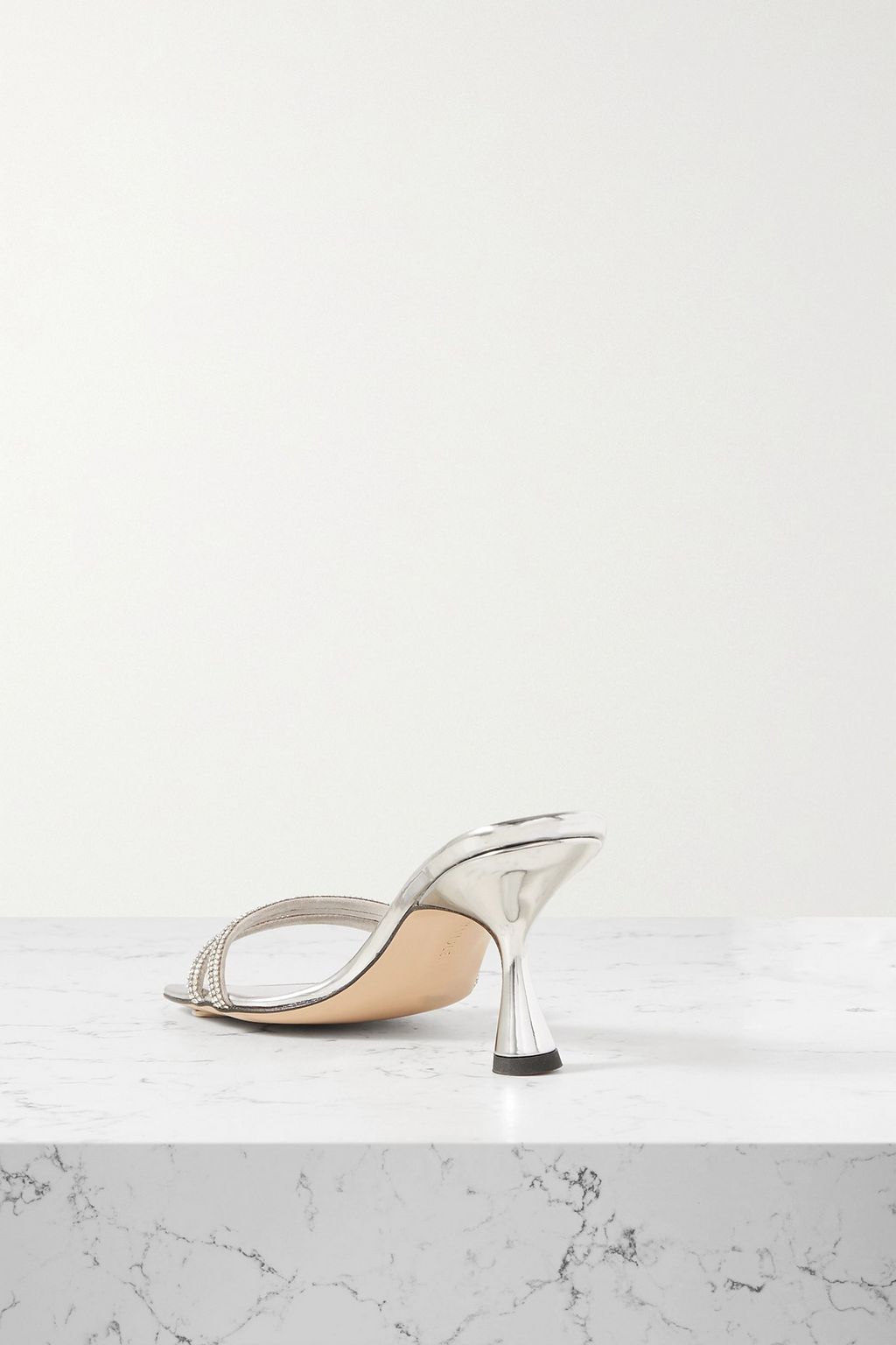 WANDLER Julio crystal-embellished mirrored-leather sandals | THE OUTNET