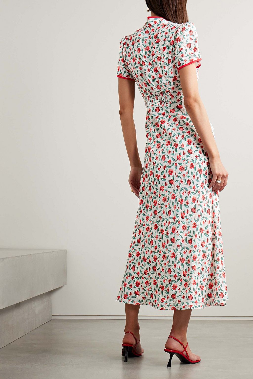 CEFINN Jacquetta cutout floral-print crepe midi dress | THE OUTNET