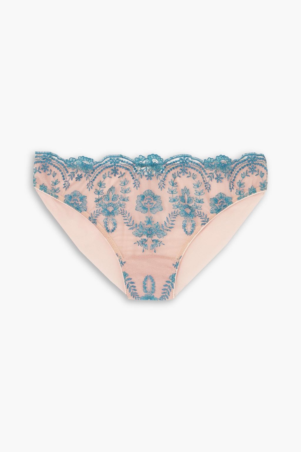 I.D. SARRIERI Tuscan Holiday embroidered stretch-tulle briefs | THE OUTNET