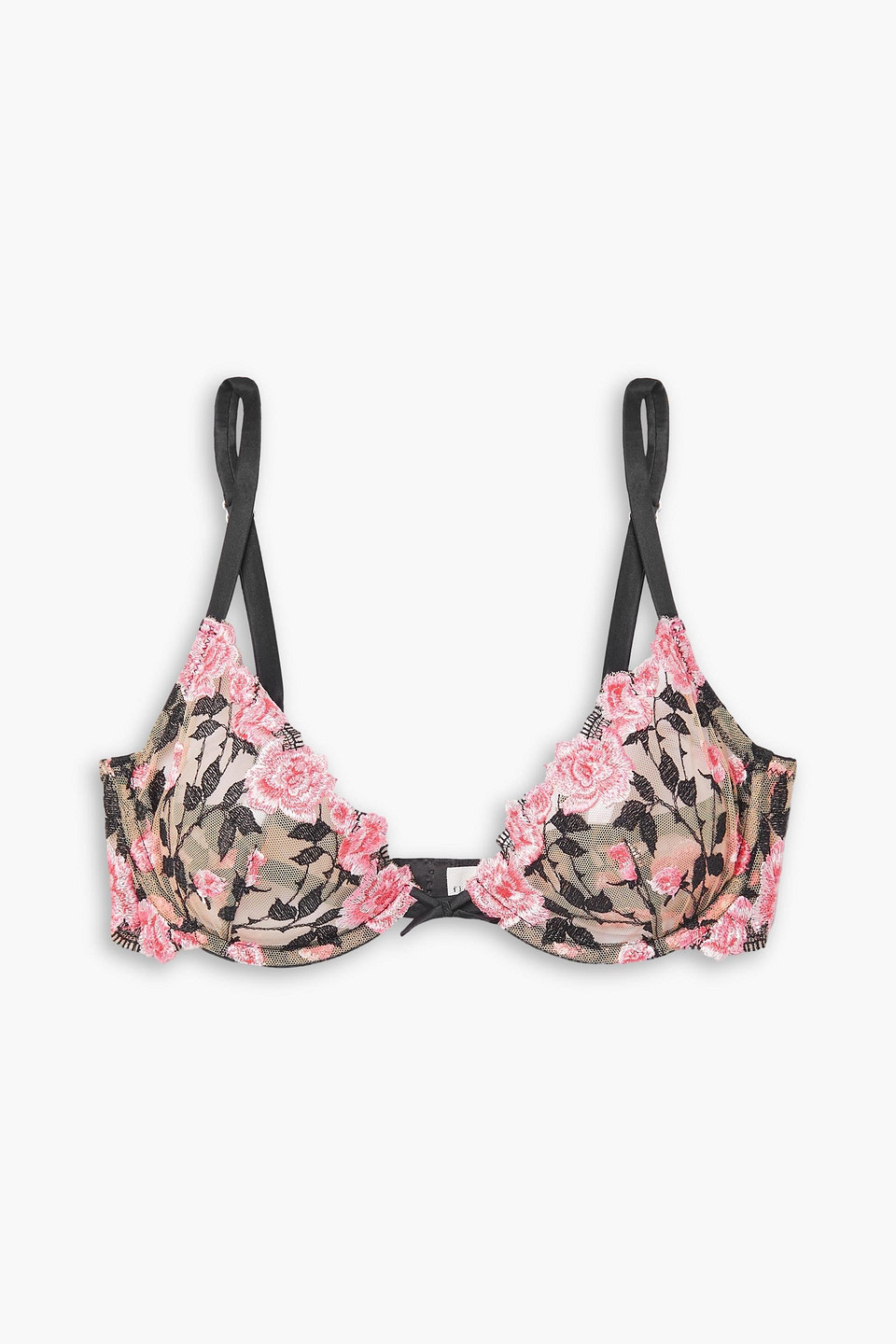 FLEUR DU MAL Roses and Thorns satin-trimmed embroidered tulle ...