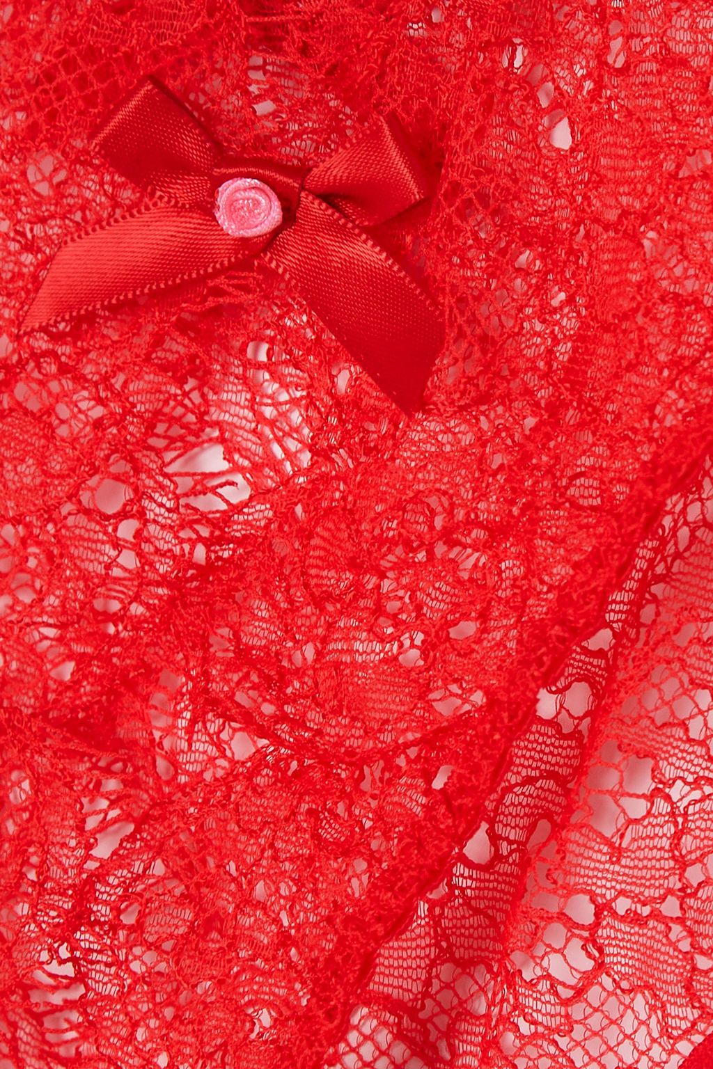 AGENT PROVOCATEUR Lorna bow-embellished cutout Leavers lace and tulle ...