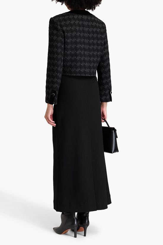 SANDRO Cropped cotton-blend bouclé-tweed jacket | THE OUTNET