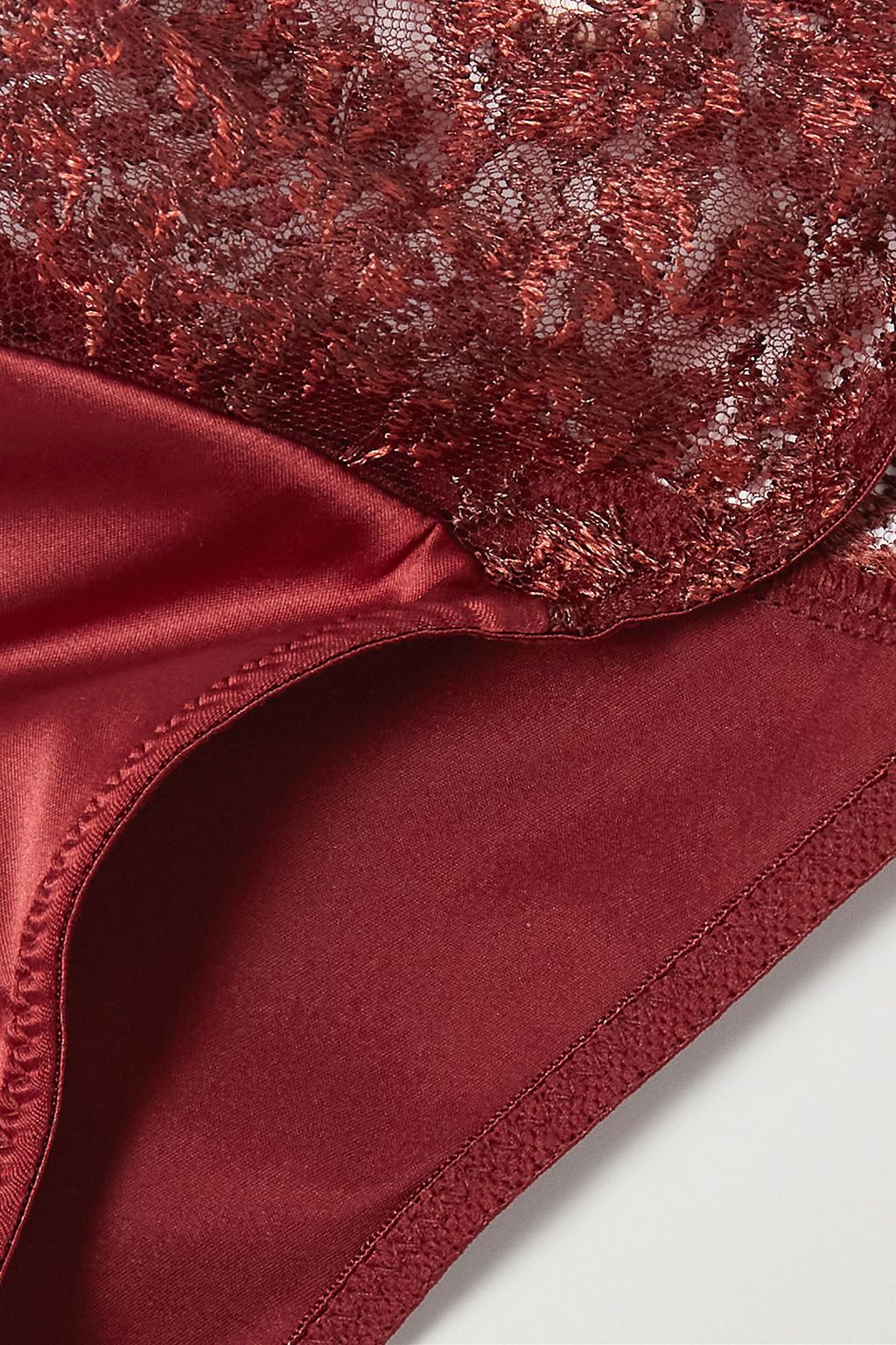 COCO DE MER LONDON Lola embroidered stretch-tulle and satin Brazilian ...