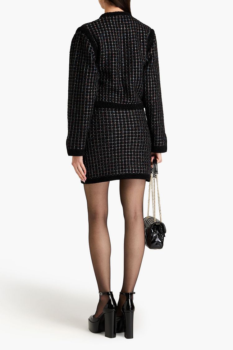 SANDRO Metallic checked knitted jacket | THE OUTNET