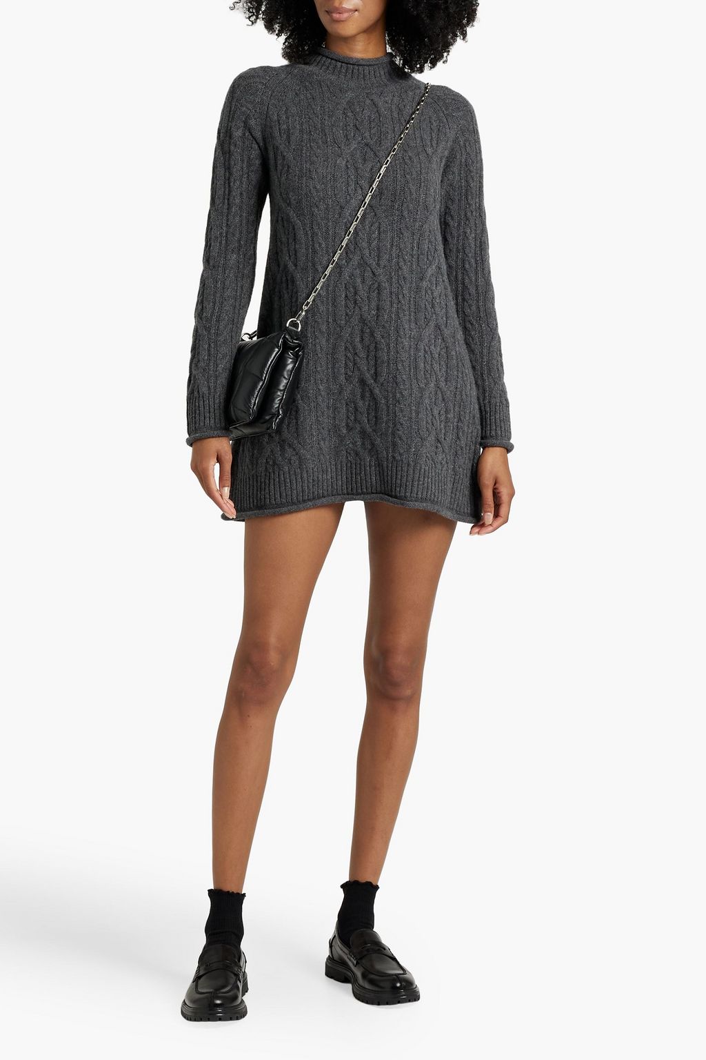 LOULOU STUDIO Layo cable-knit cashmere turtleneck mini dress | THE OUTNET