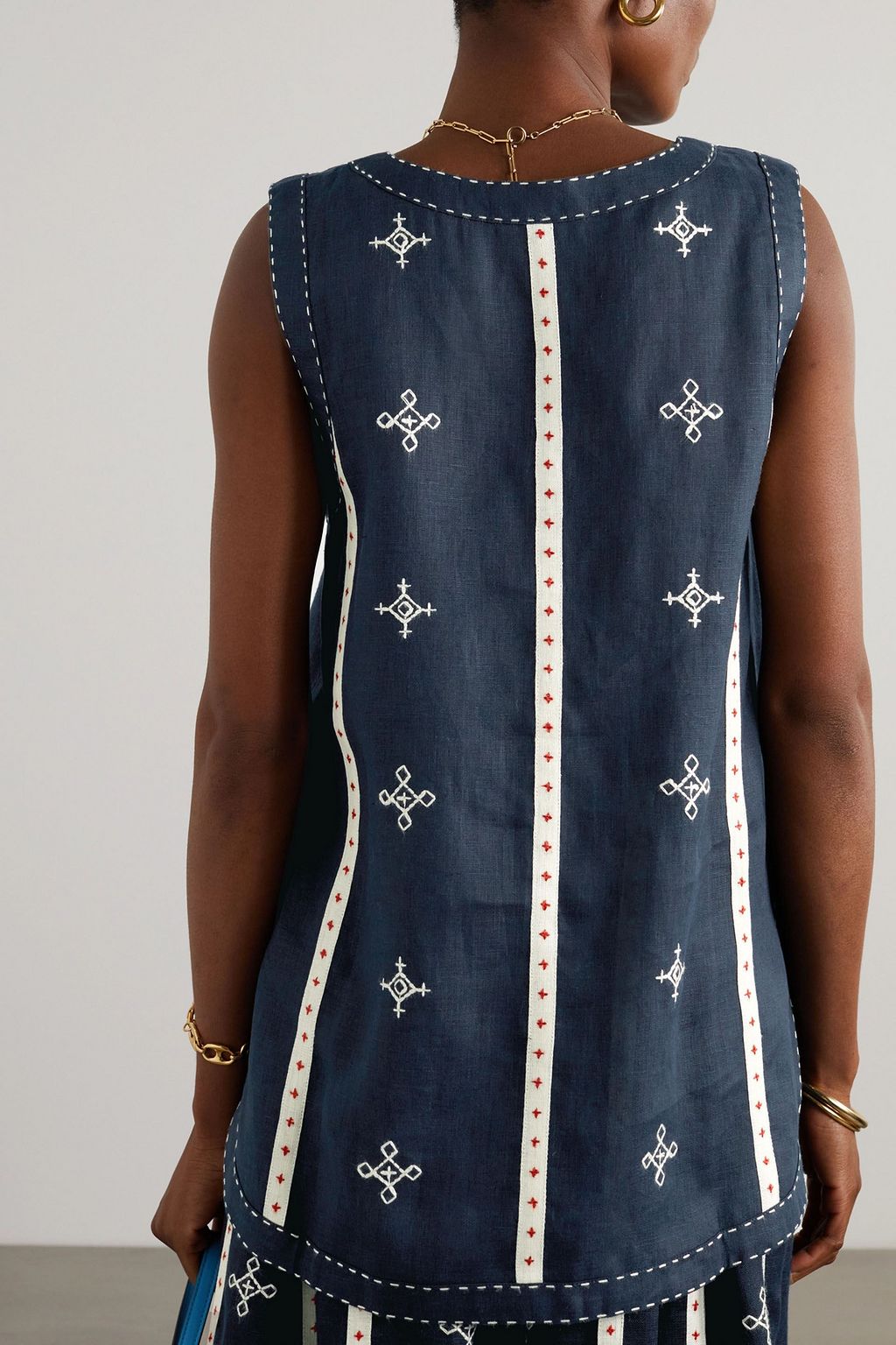 VITA KIN Gera embroidered linen top | THE OUTNET