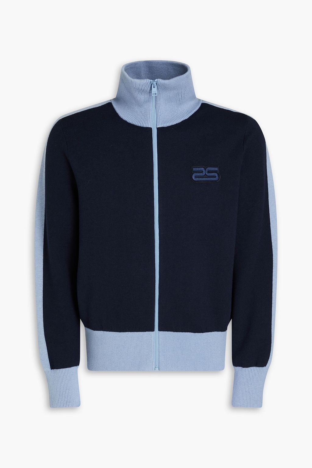 SANDRO Two-tone knitted zip-up sweater | THE OUTNET