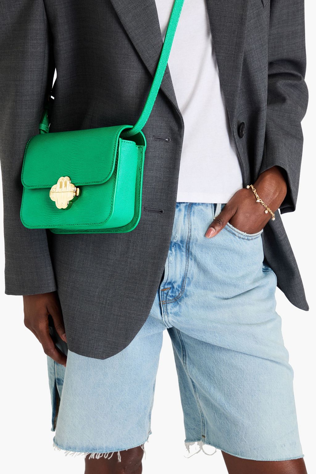 MAJE Lizard-effect leather cross-body bag | THE OUTNET
