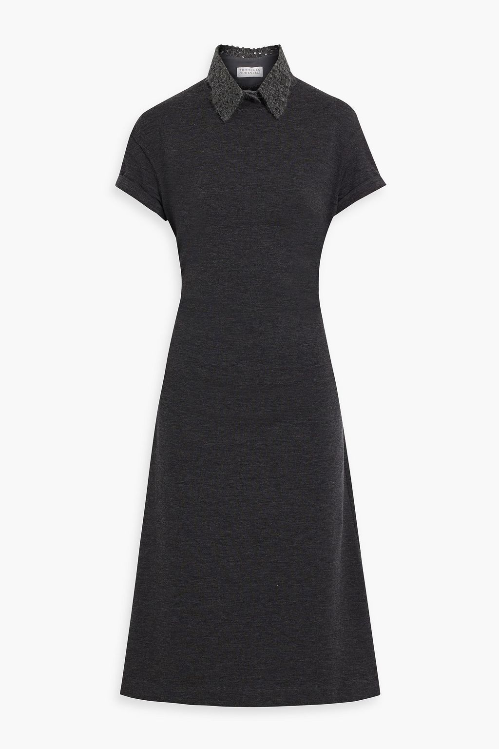 BRUNELLO CUCINELLI Sequin-embellished wool-blend jersey midi dress ...