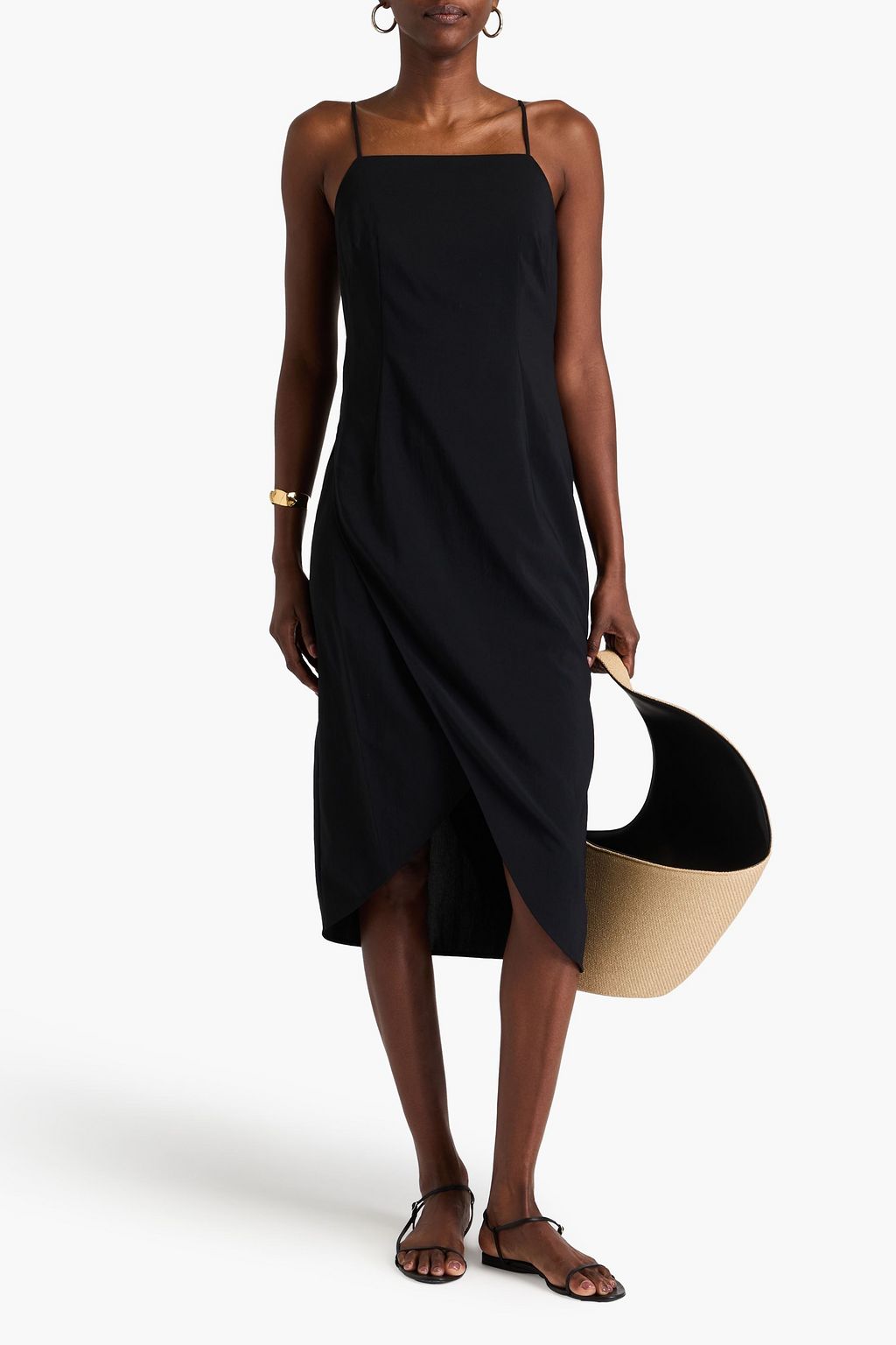 THEORY Wrap-effect crepe midi dress | THE OUTNET