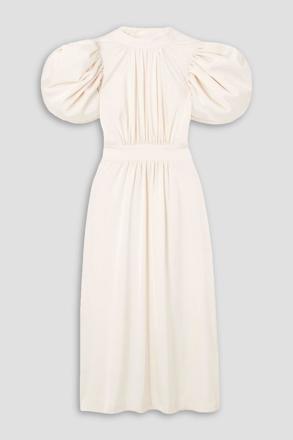 ROTATE BIRGER CHRISTENSEN Open-back gathered satin-twill midi dress ...