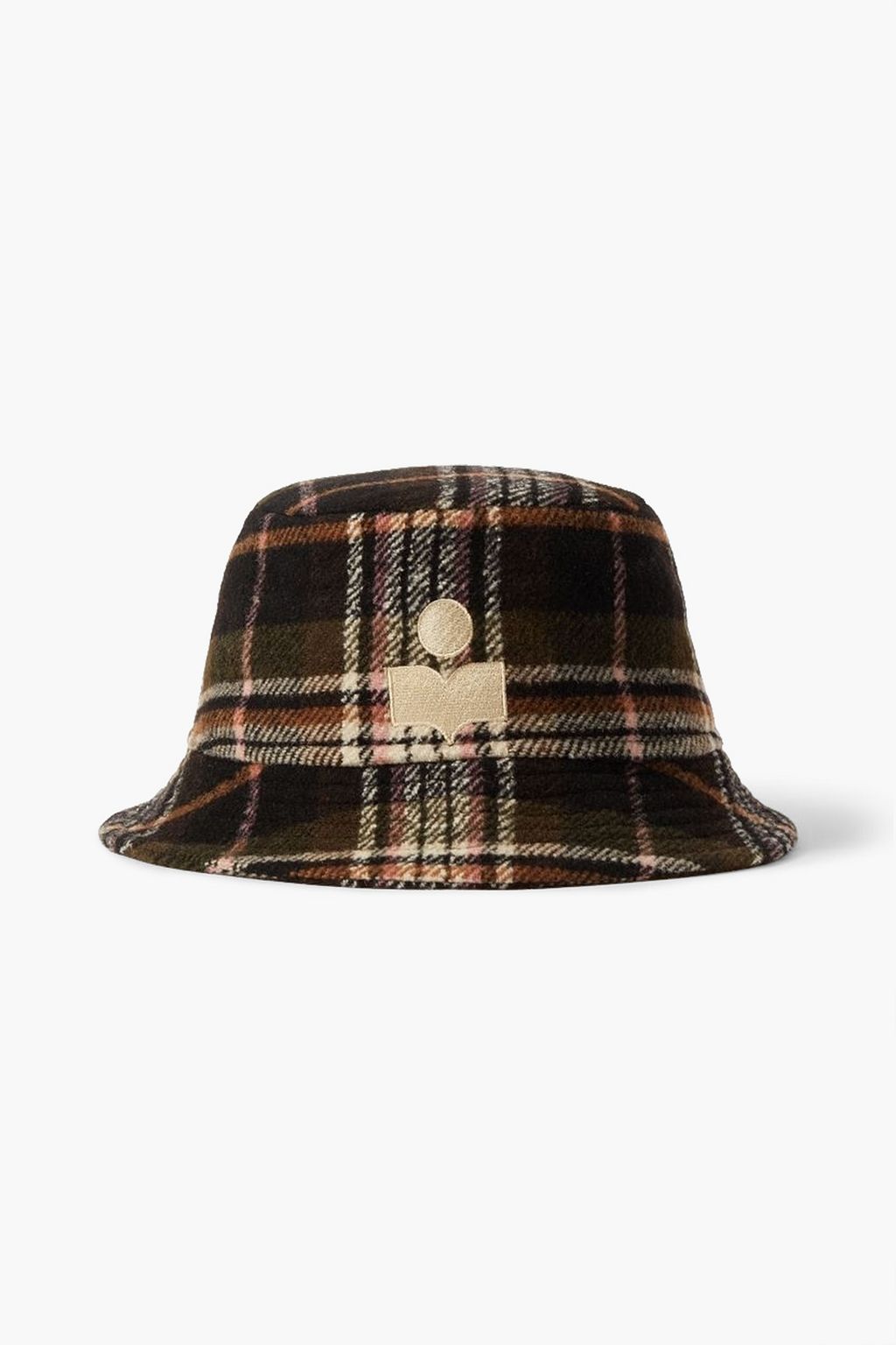 ISABEL MARANT Haley embroidered checked wool-blend flannel bucket hat ...