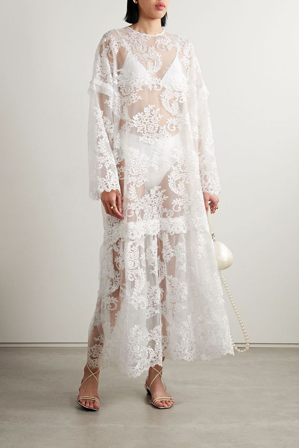 SIMONE ROCHA Embroidered tulle maxi dress | THE OUTNET