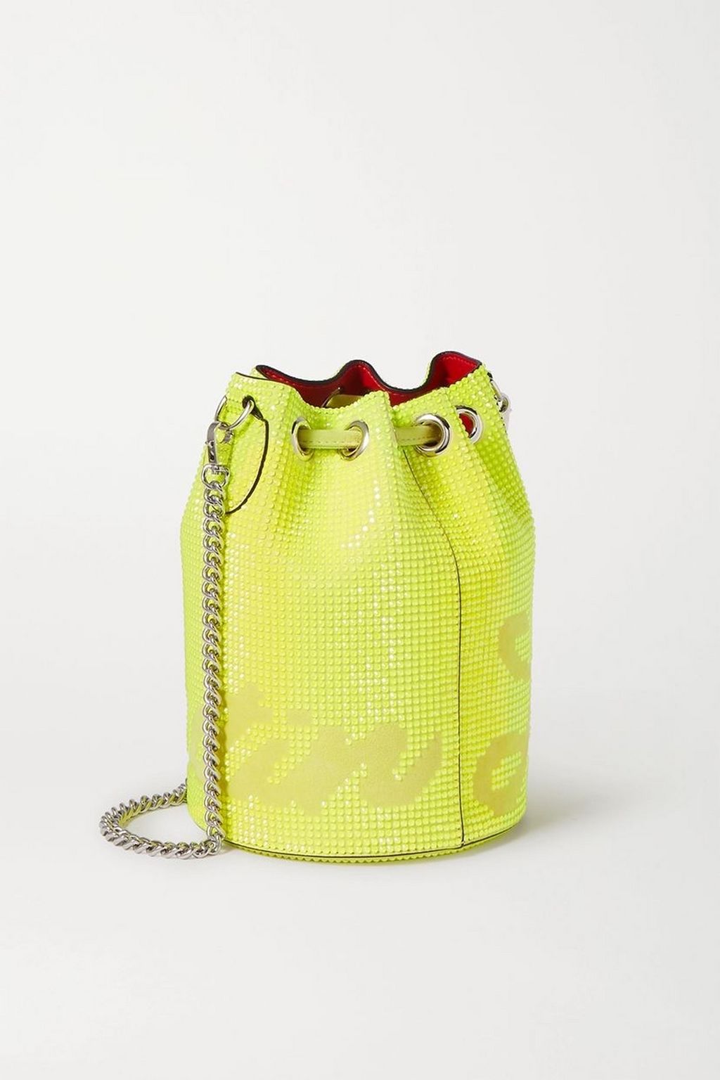 PUCCI Marie Jane neon crystal-embellished suede bucket bag | THE OUTNET