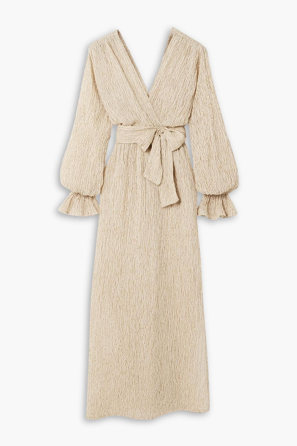 Savannah Morrow Mahria Belted Linen And Cotton-blend Maxi Dress In ...
