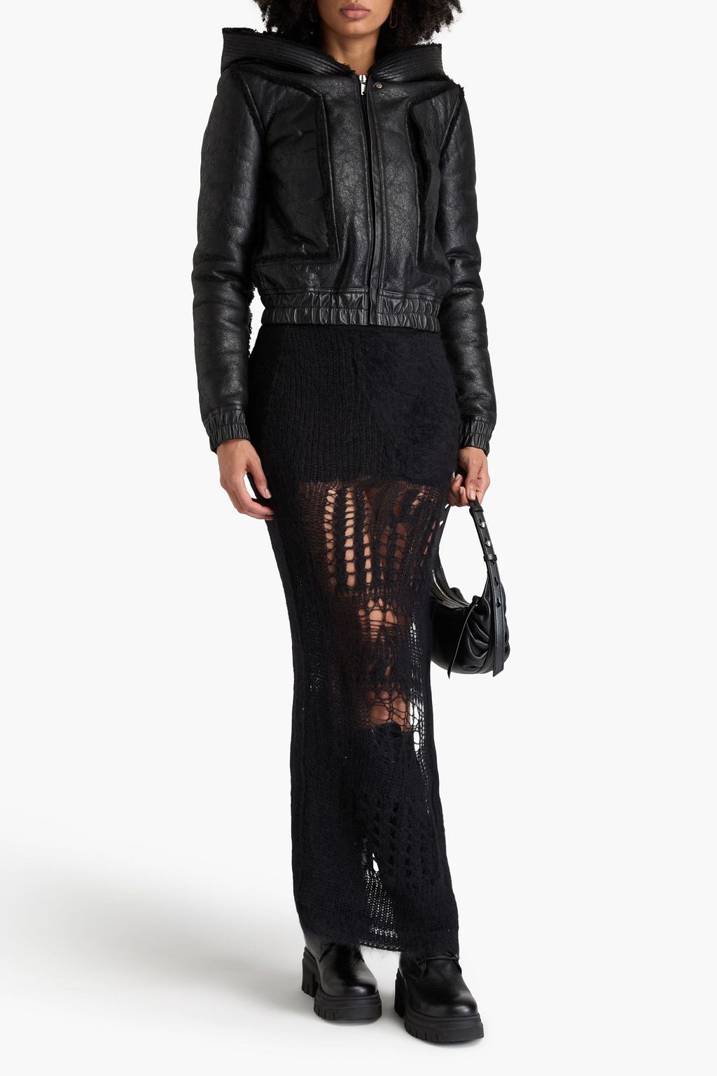 RICK OWENS Edfu shearling hooded jacket | THE OUTNET