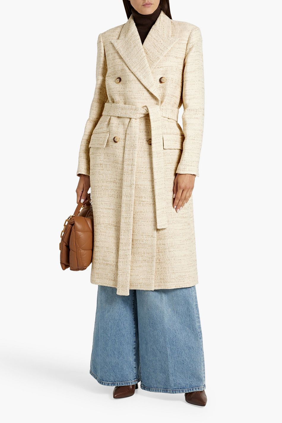 JOSEPH Cornwall double-breasted cotton-blend tweed coat | THE OUTNET