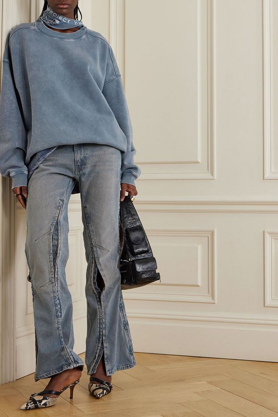 Y/PROJECT Triple Collar cotton-jersey sweatshirt | THE OUTNET