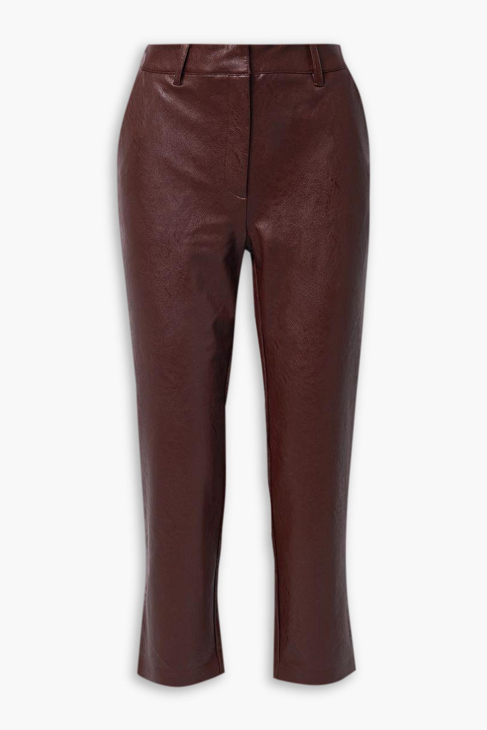 Commando Cropped Faux Leather Straight-leg Pants In Chocolate | ModeSens