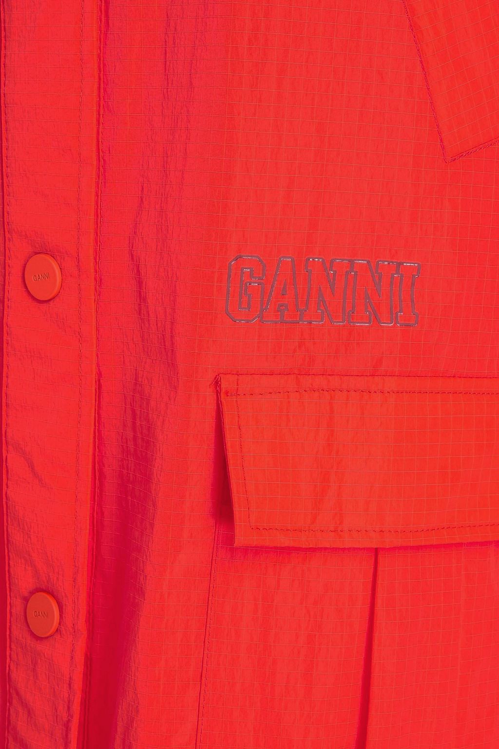 GANNI Printed ripstop rain coat | THE OUTNET