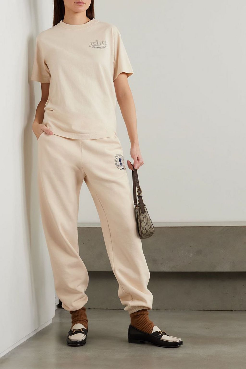 SPORTY & RICH + Prince Net printed cotton-jersey track pants | THE OUTNET