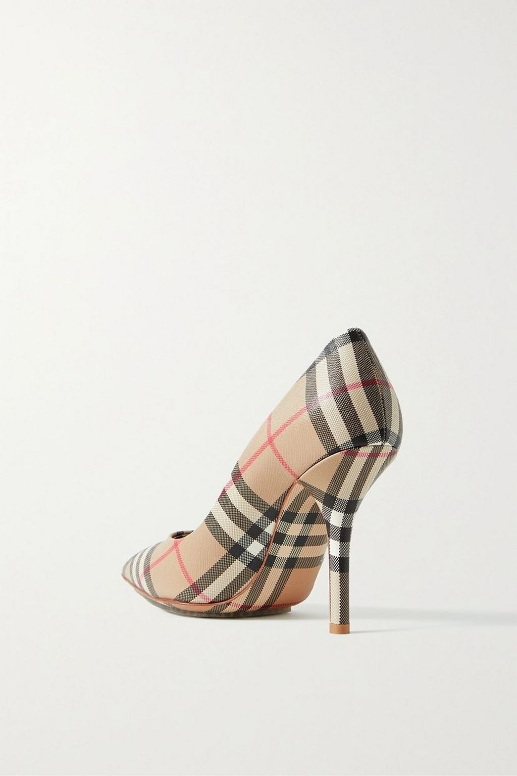 BURBERRY Checked textured-leather pumps | THE OUTNET