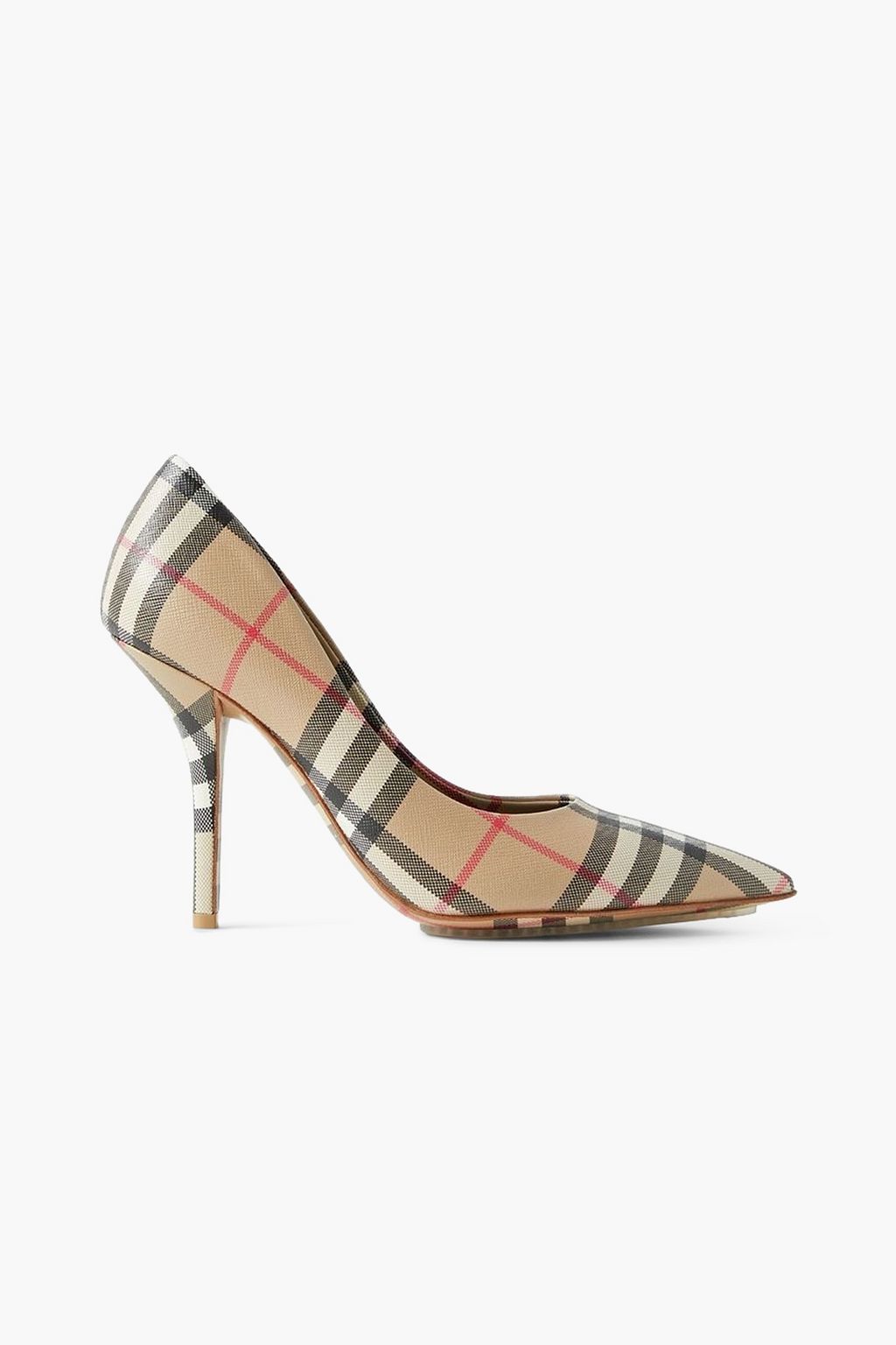 BURBERRY Checked textured-leather pumps | THE OUTNET