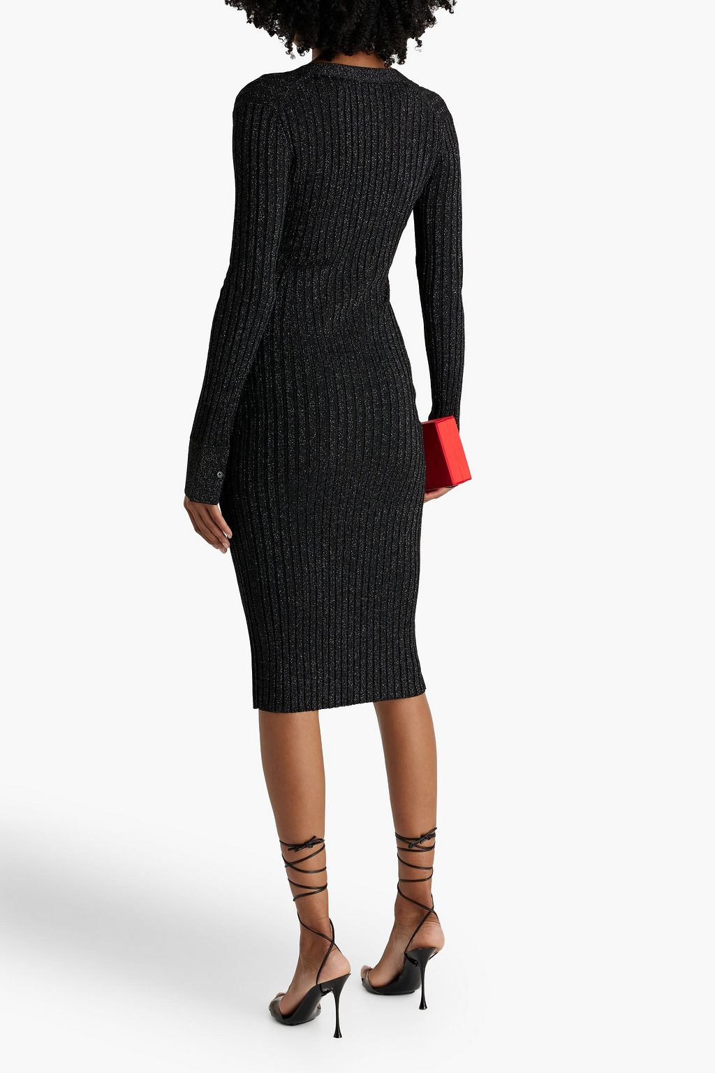 GALVAN LONDON Rhea metallic ribbed-knit dress | THE OUTNET