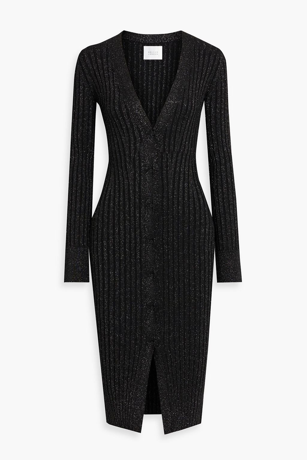 GALVAN LONDON Rhea metallic ribbed-knit dress | THE OUTNET
