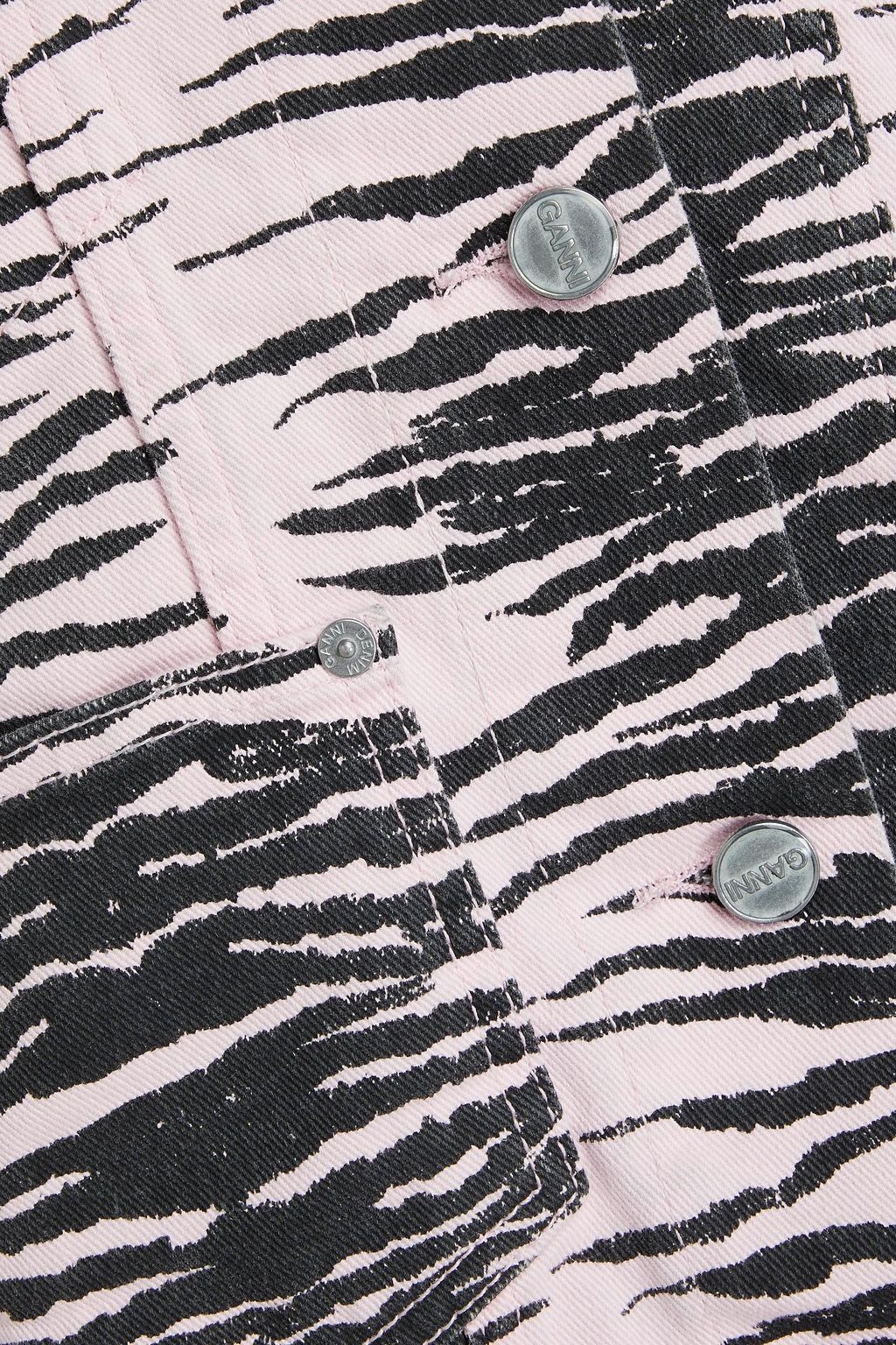 GANNI Tiger-print denim jacket | THE OUTNET