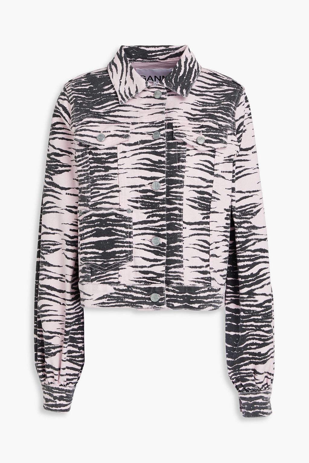 GANNI Tiger-print denim jacket | THE OUTNET