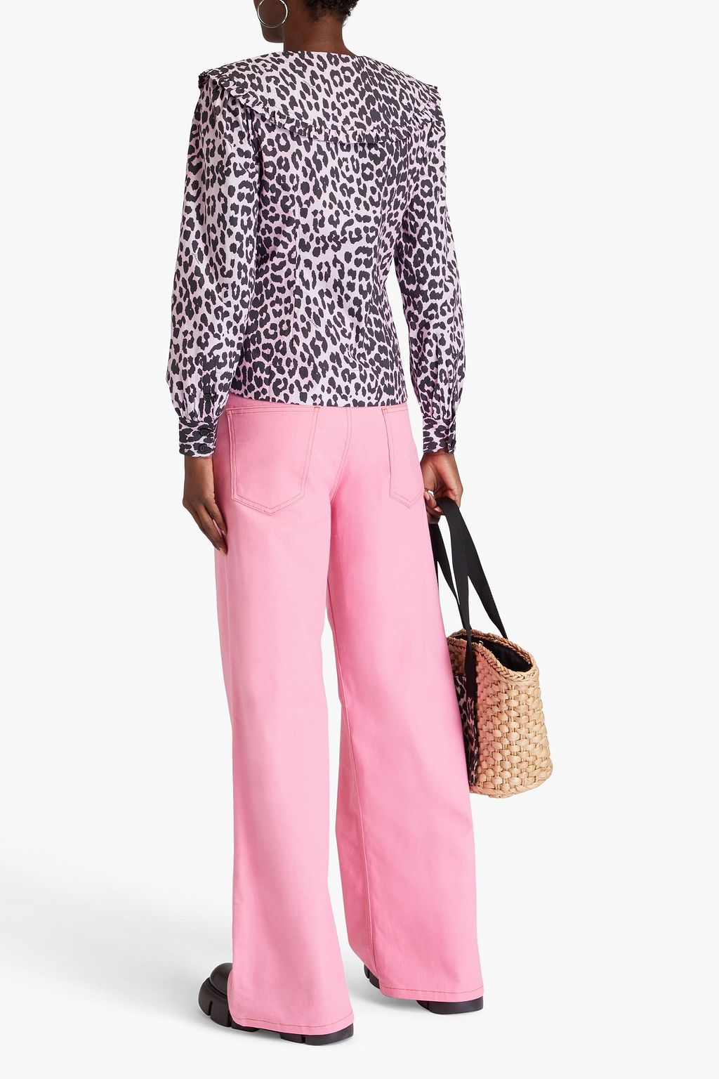 GANNI Leopard-print cotton-poplin shirt | THE OUTNET