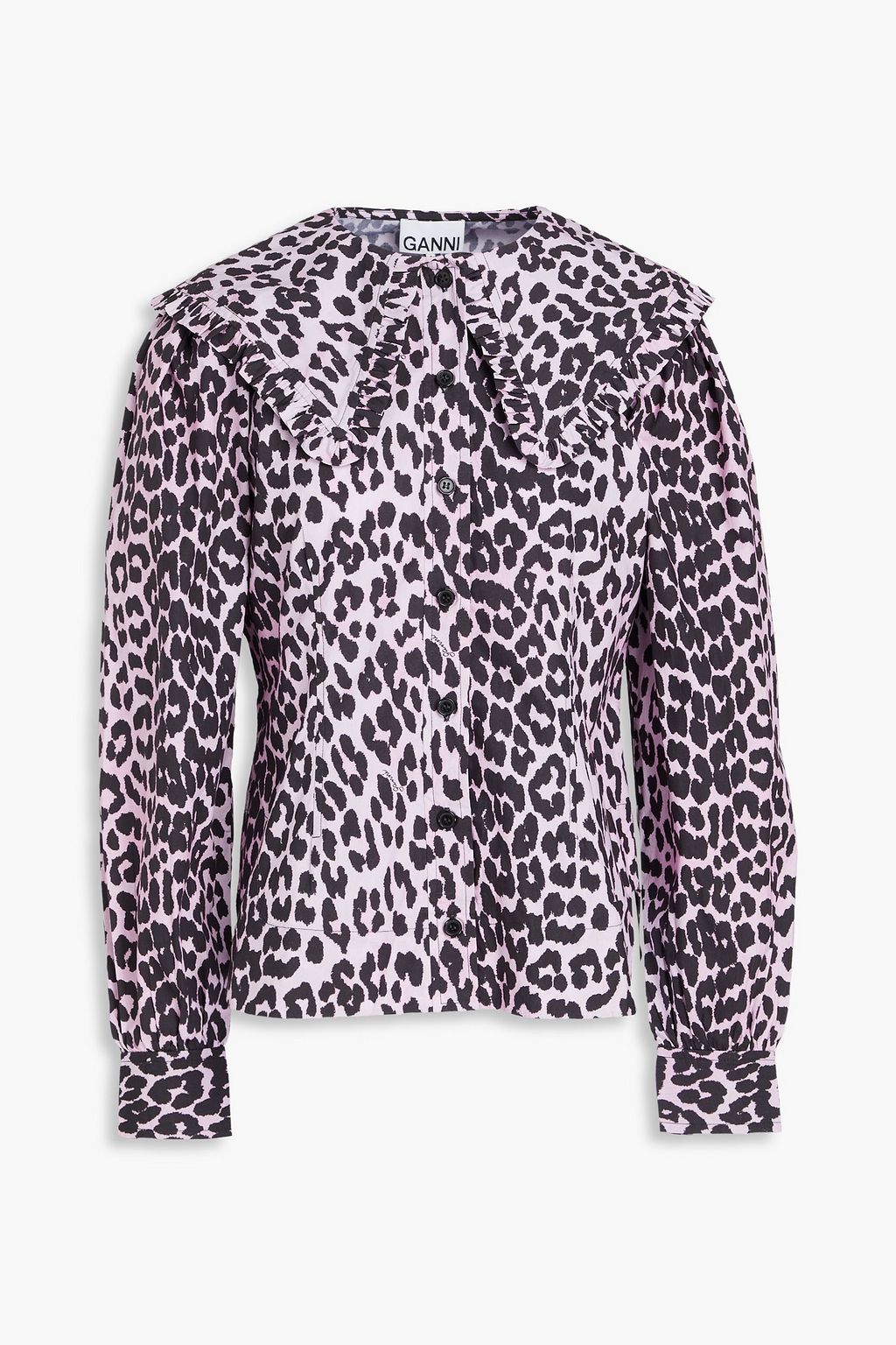 GANNI Leopard-print cotton-poplin shirt | THE OUTNET
