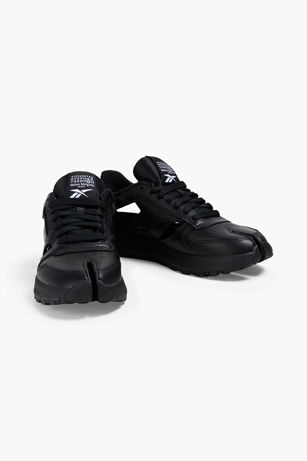 MAISON MARGIELA X REEBOK + Reebok cutout leather sneakers | THE OUTNET