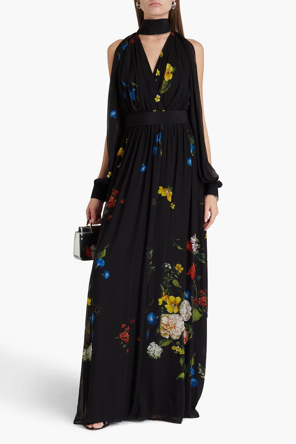 ELIE SAAB Floral-print silk-chiffon gown | THE OUTNET