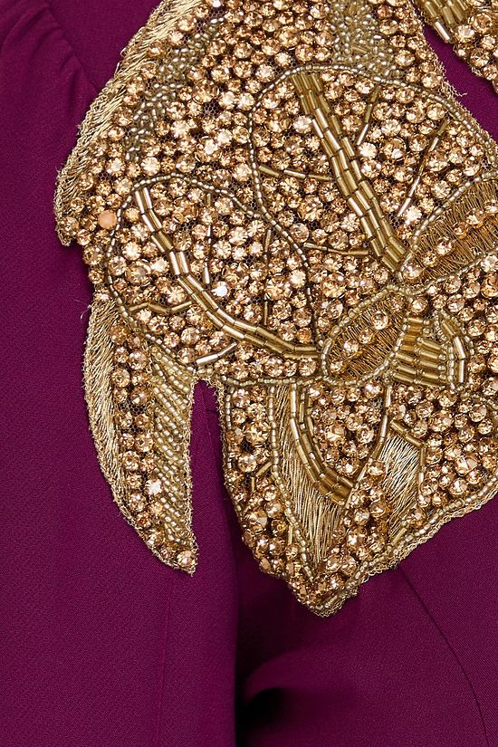 RHEA COSTA One-sleeve crystal-embellished draped crepe gown | THE OUTNET