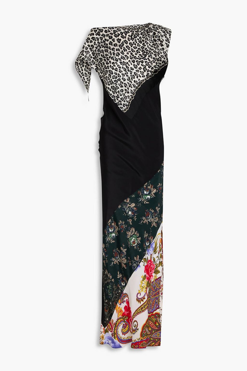 CONNER IVES Open-back draped printed silk-blend maxi dress | THE OUTNET