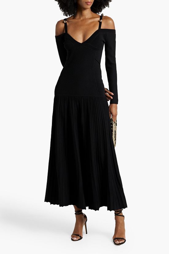 NICHOLAS Cold-shoulder ribbed-knit midi dress | THE OUTNET